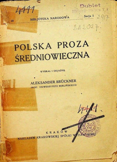 Polska proza średniowieczna i wiele innych 1923r - W opisie | Książka w ...