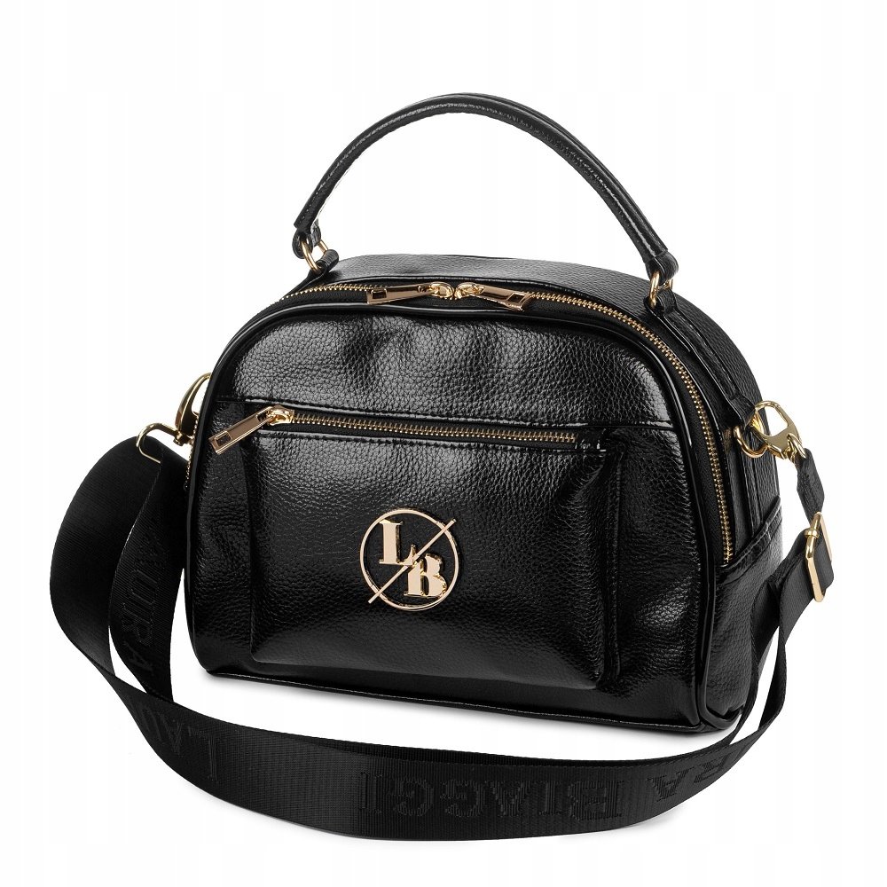 POLSKA TOREBKA DAMSKA LISTONOSZKA KUFEREK CZARNA - Laura Biaggi | Moda Sklep EMPIK.COM