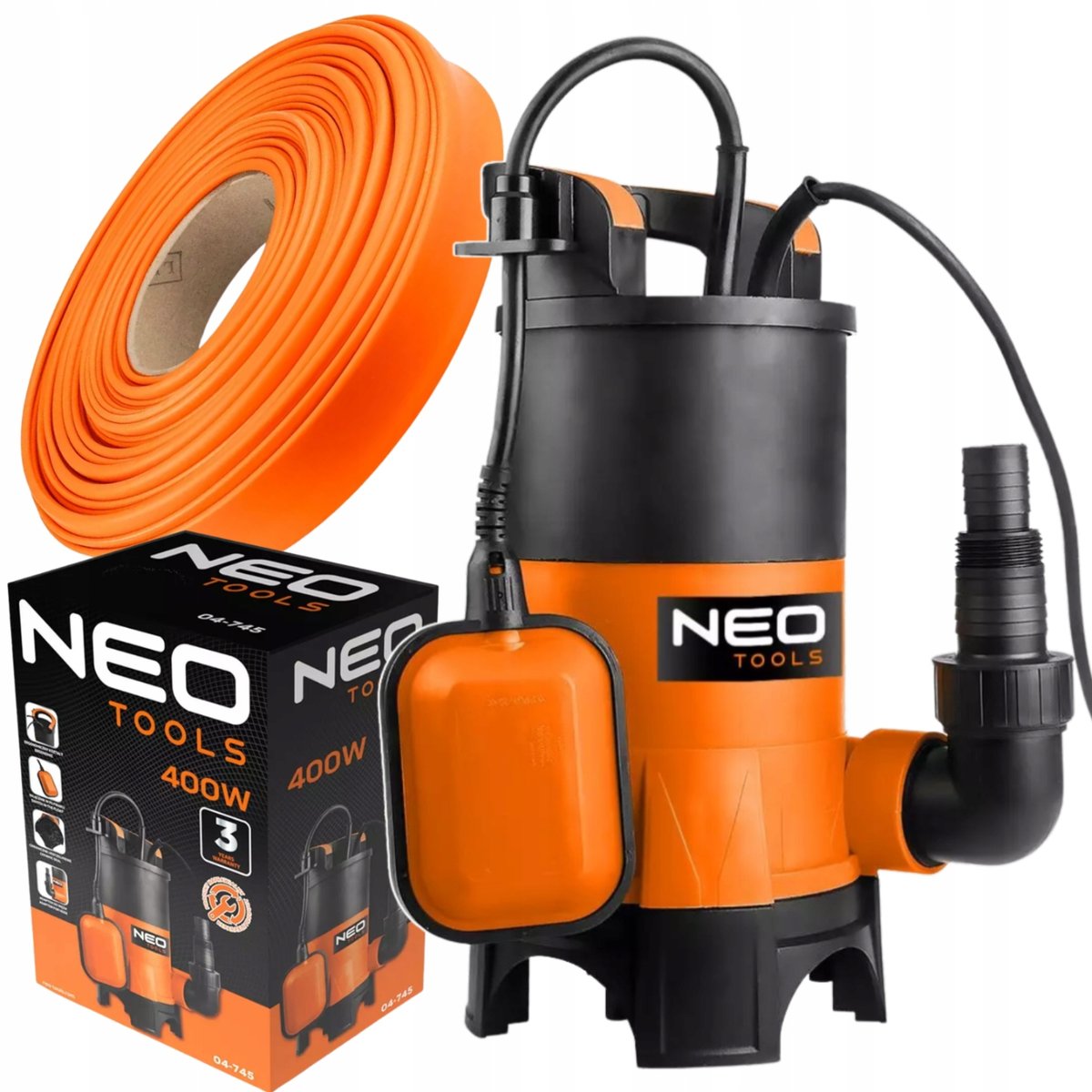 Pompa Zanurzeniowa Zatapialna do Wody Brudnej 400W + Wąż tłoczny fi 1 ...