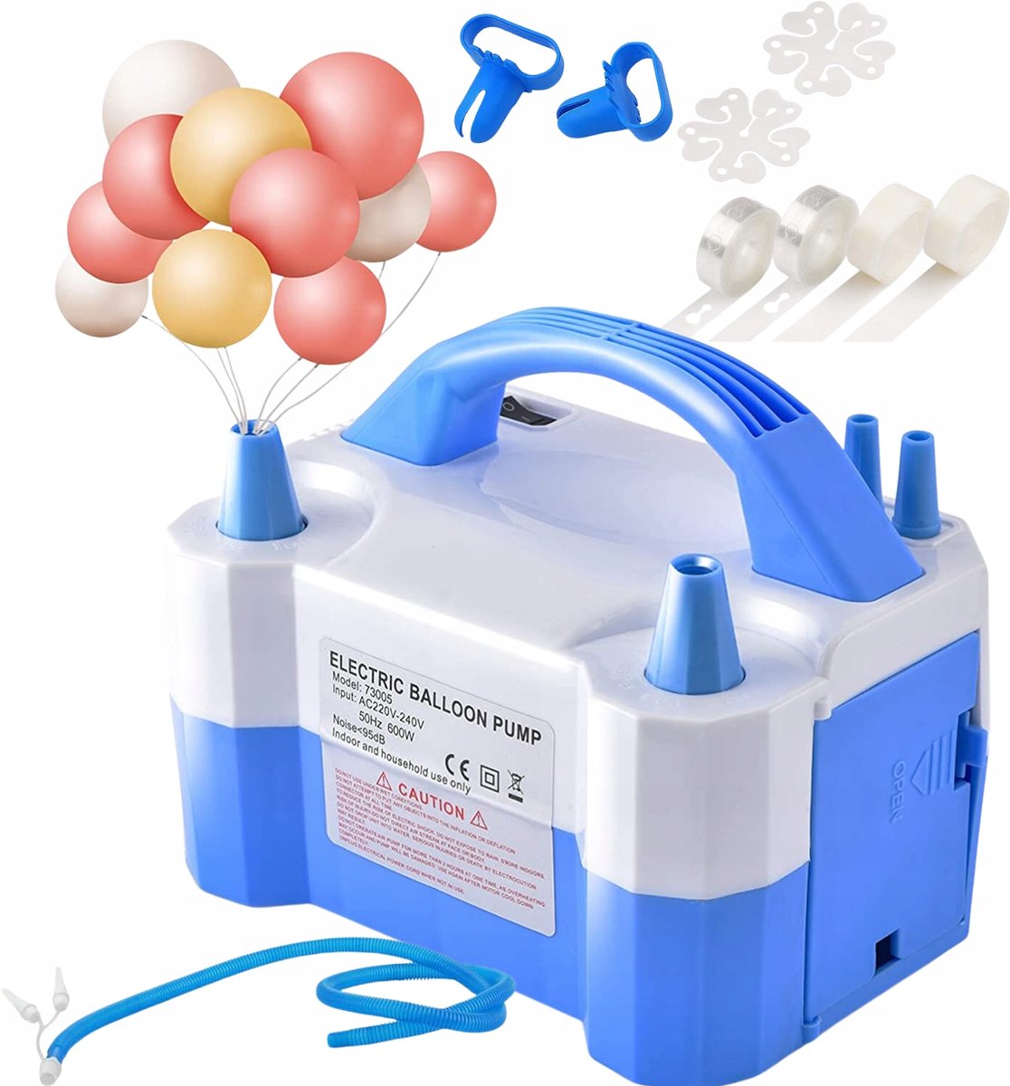 Pompka Elektryczna do Balonów 2 Dysze do Pompowania Dmuchania Szybka ...