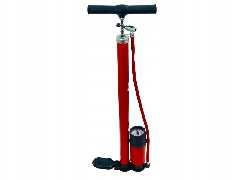 POMPKA RĘCZNA DO KÓŁ DO AUTA ROWERA MOTOCYKLA Z MANOMETREM LEKKA ...