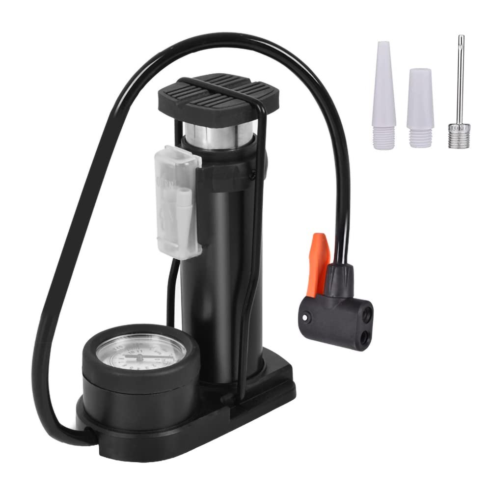 Pompka rowerowa przenośna, pompka nożna do roweru z manometrem, pompka ...