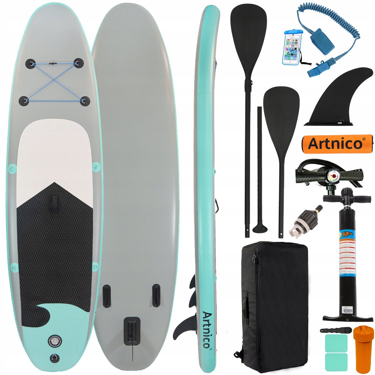 POMPOWANA DESKA SUP 315cm STAND UP PADDLE AKCESORIA do PŁYWANIA FULL ...