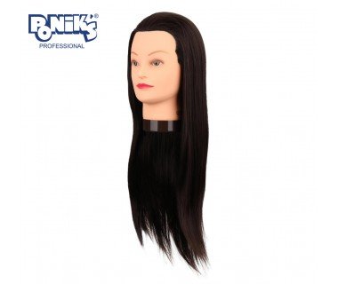 Ponik's, Główka fryzjerska włos syntetyczny Brązowy, 60 cm | Sklep ...