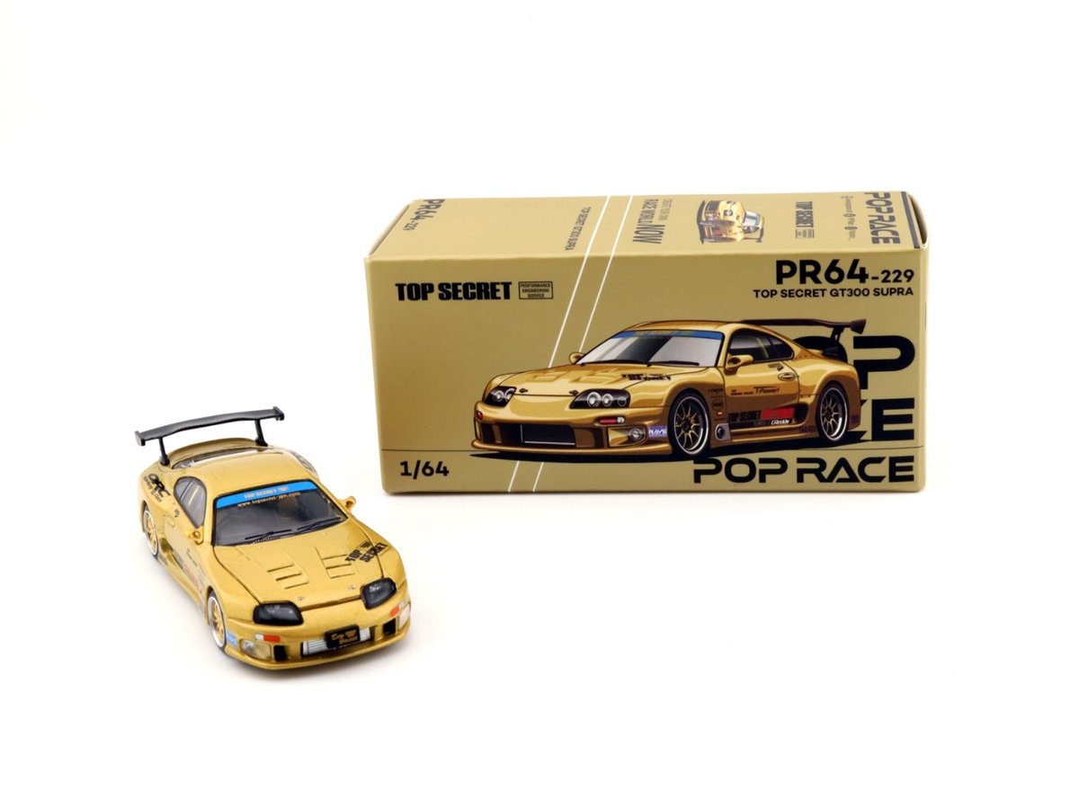 POP RACE PR64-229 Toyota Supra A80 Top Secret GT300 Gold PR640229 1:64 ...