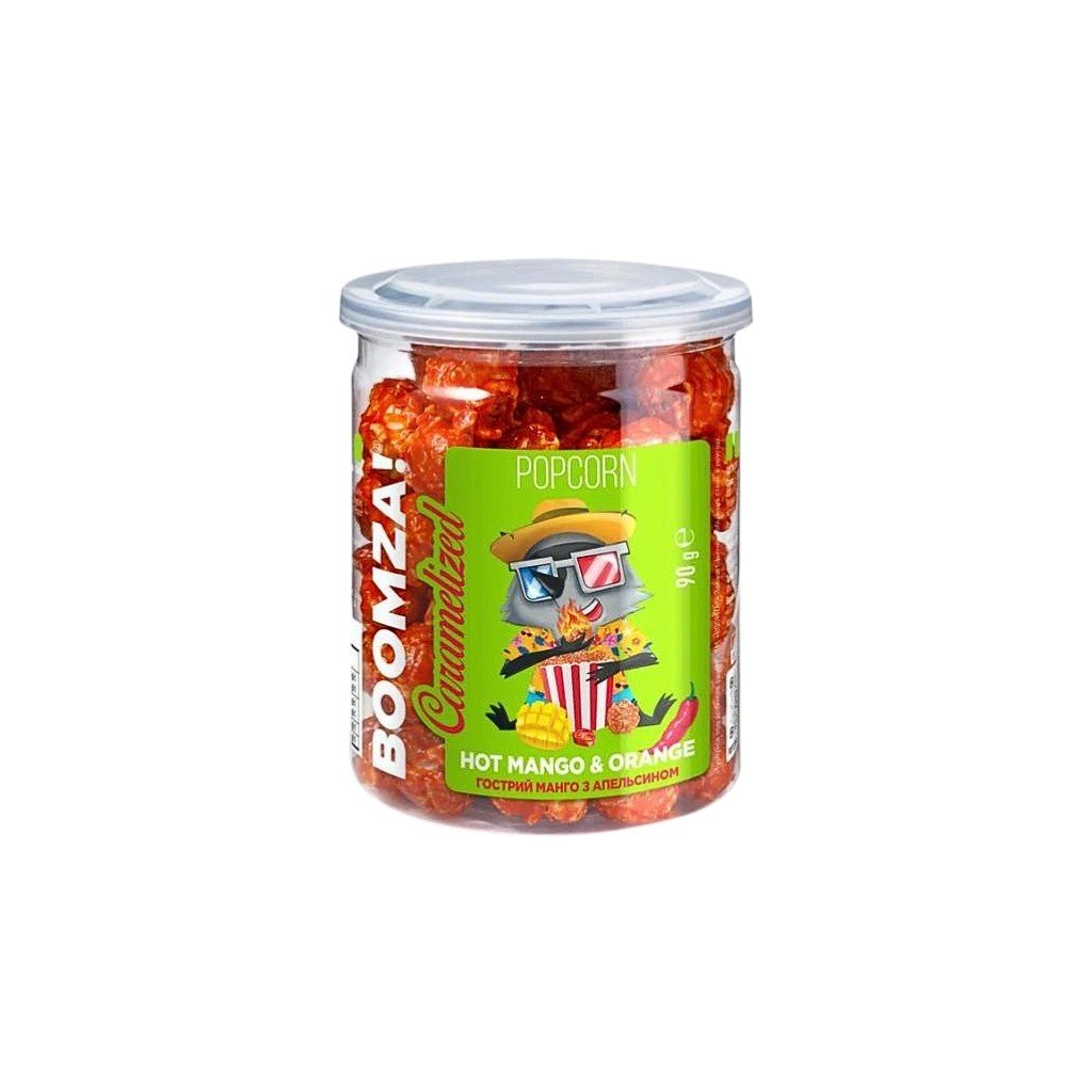 Popcorn karmelowy pikantny w rurie mango z pomarańczą "Boomza" 90g ...