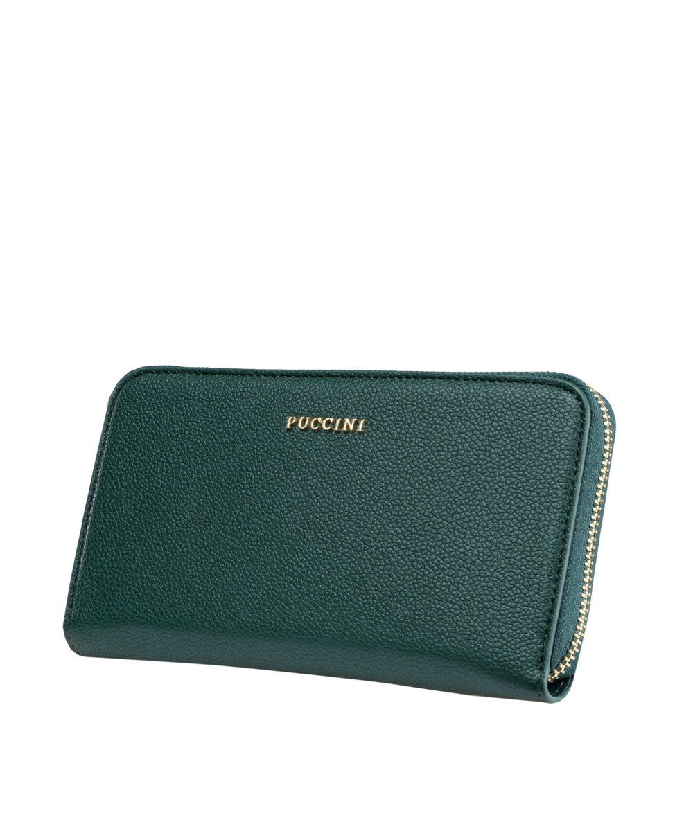 Portfel Damski Duży Na Karty Skóra Ekologiczna PUCCINI Zielony BLP835A ...