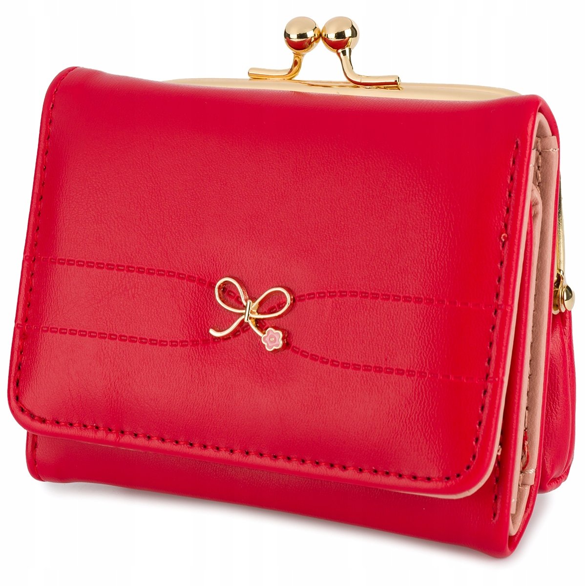 Portfel Damski Mały Pojemny Ekoskóra Bigiel Dwukomorowy Podwójny ...