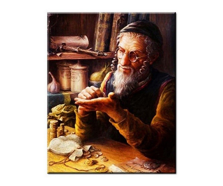 PORTRET ŻYDA Z PIENIĄŻKIEM ŻYD NA SZCZĘŚCIE OBRAZ - Art Impresja ...