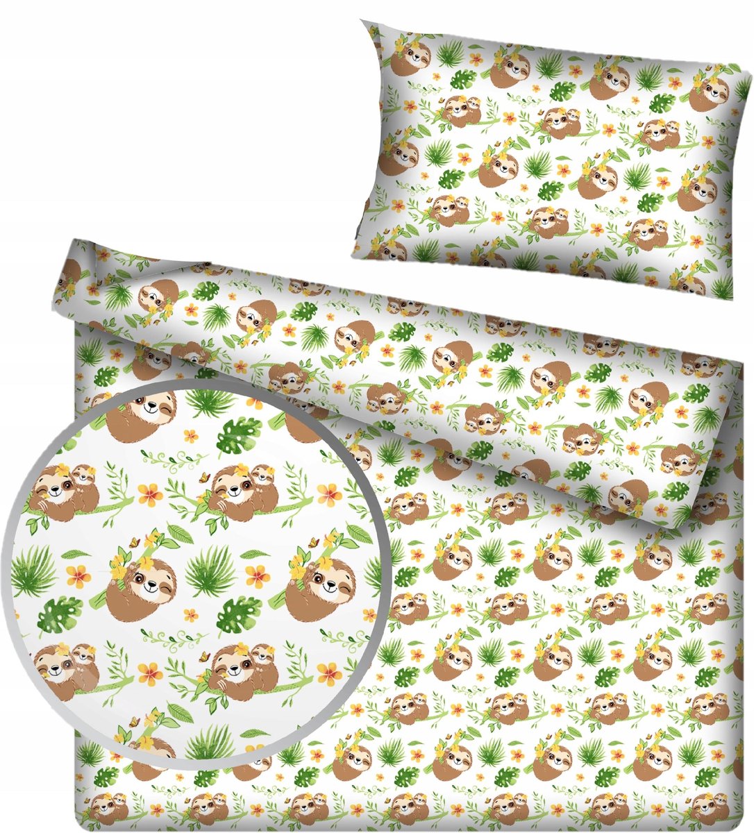 Pościel 120x160 Dziecięca Leniwce Leniwiec Liść - Zacisze Domu | Sklep ...