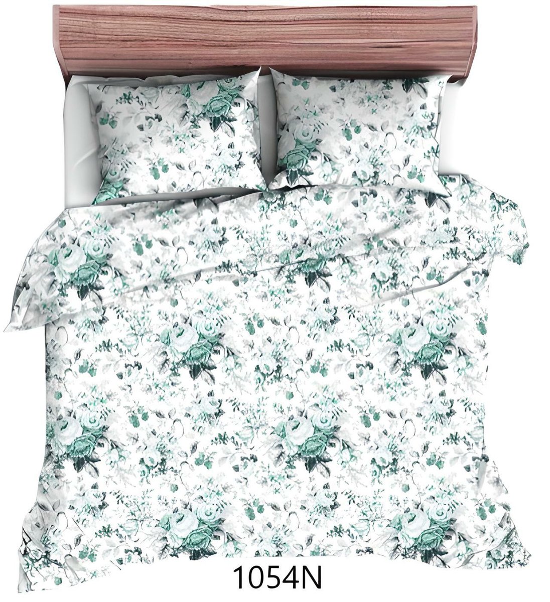 Pościel 140x200 biała miętowa róże 1054 N bawełna Max - Inna marka ...