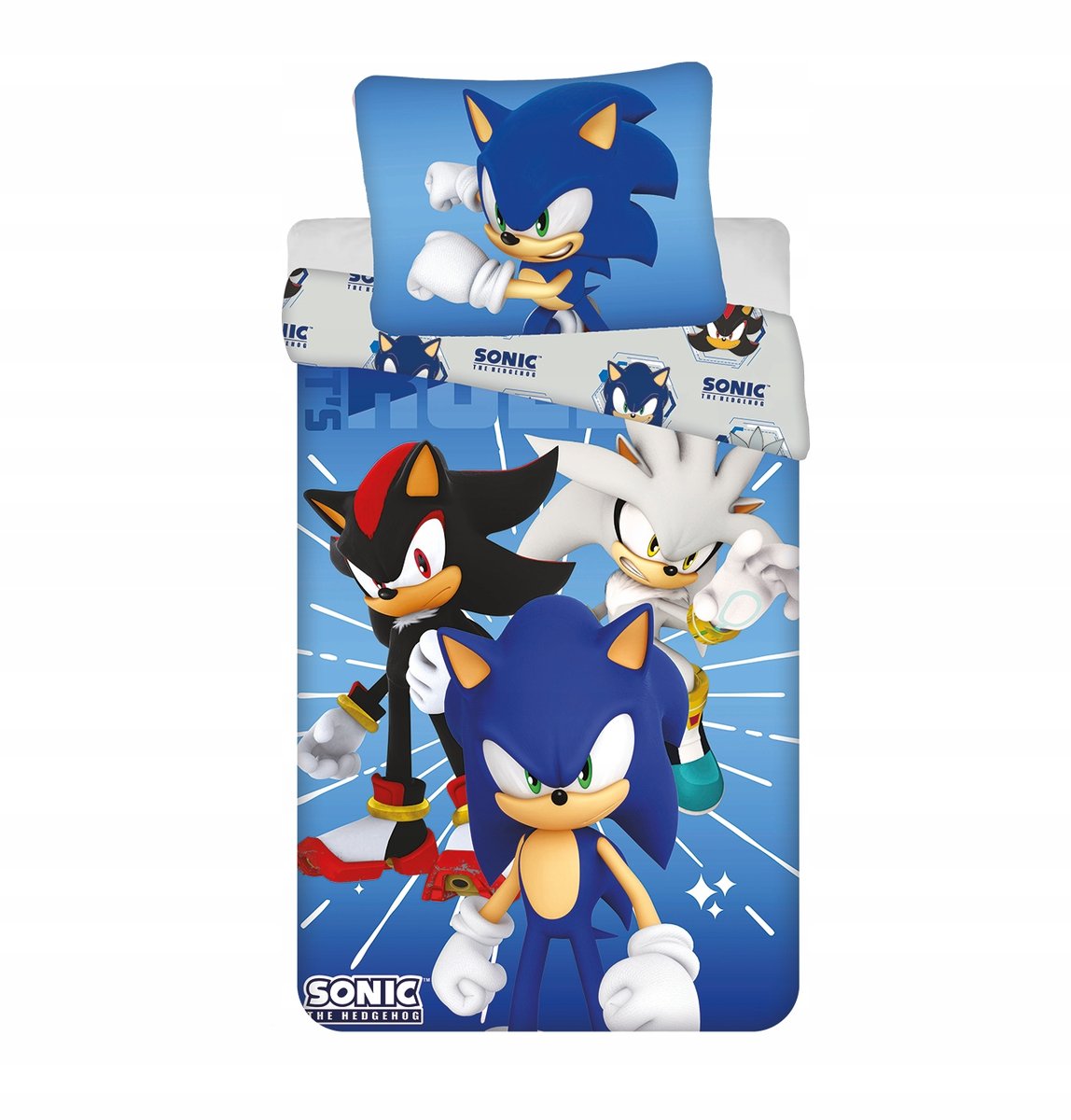 POŚCIEL 140x200 SUPER SONIC THE HEDGEHOG SEGA BAJKA SHADOW NIEBIESKA ...