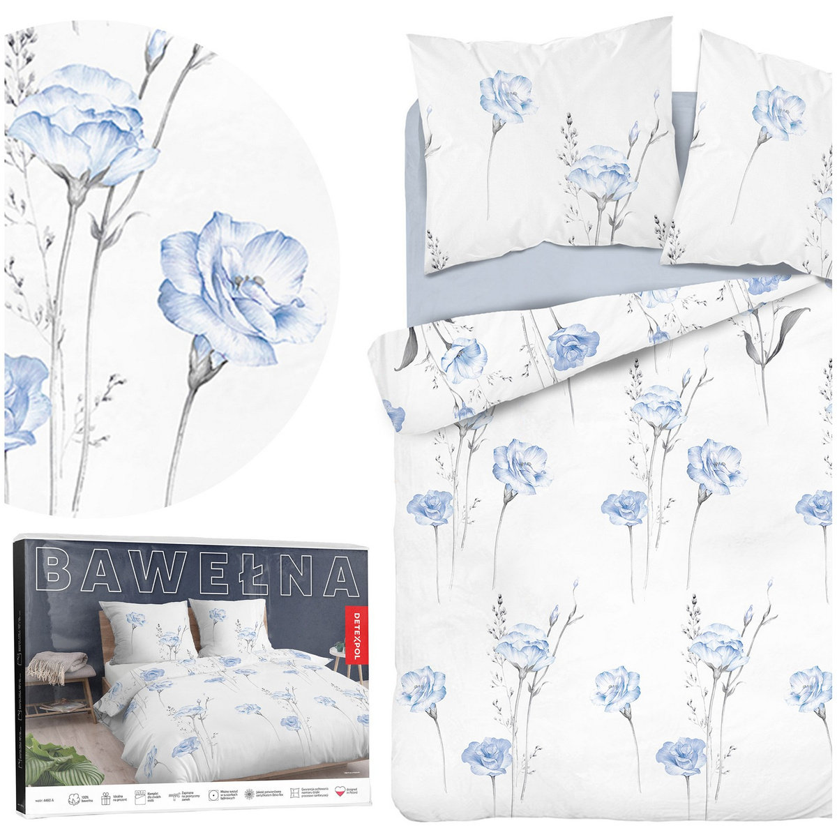 Pościel 180x200 3cz Vicenza Bawełniana 4460A - Detexpol | Sklep EMPIK.COM