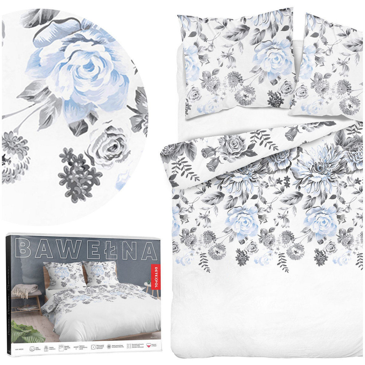 Pościel 220x200 3cz Vicenza Bawełniane 4462B - Detexpol | Sklep EMPIK.COM