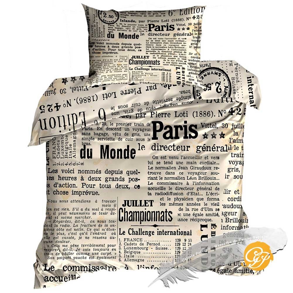 Pościel 3D Bawełna Satyna 140X200Cm Gazeta Codzienna - Galeria Pościeli ...