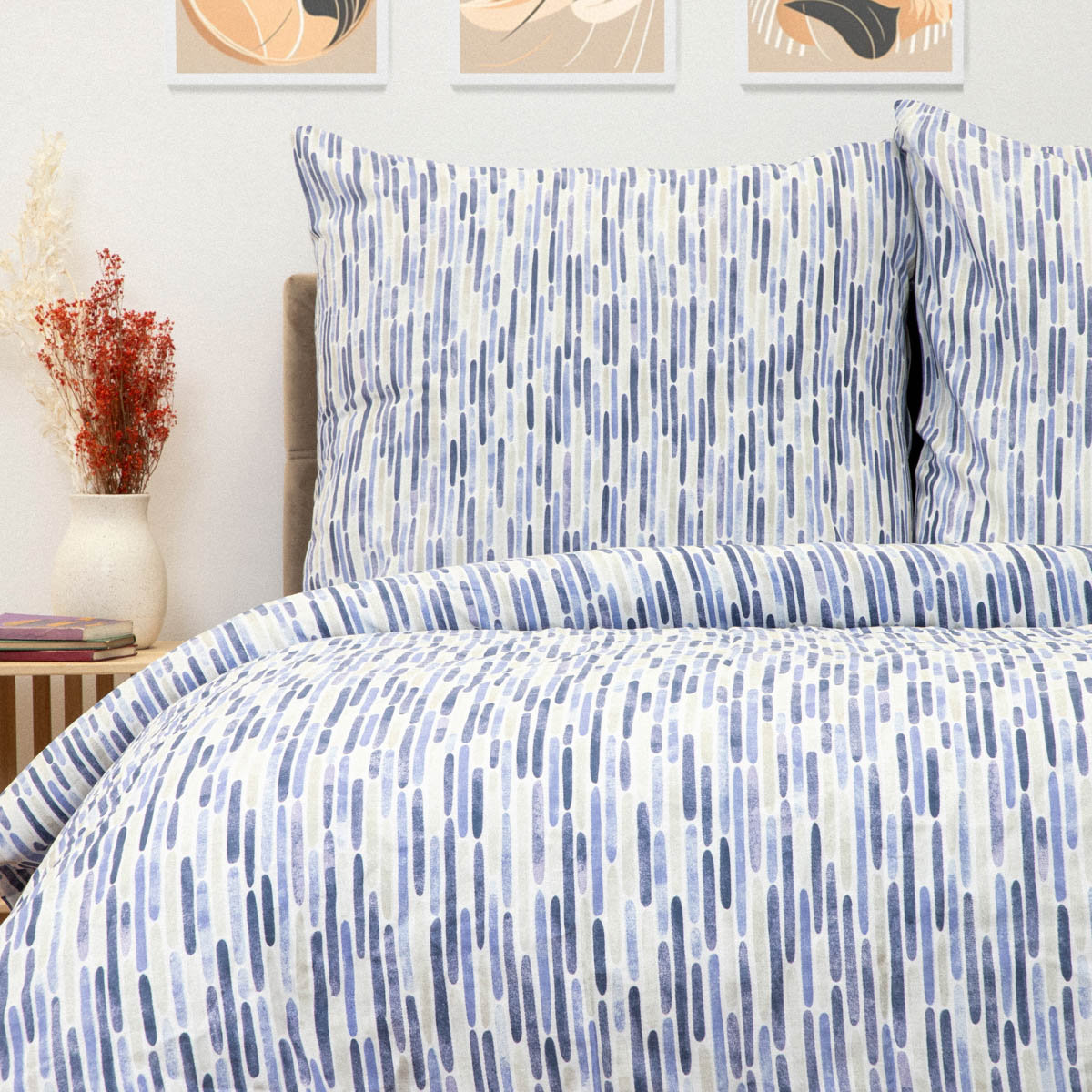 Pościel B2 Janis ESSENTIALS bawełniana biała wzór 160x200 HOMLA - Homla ...