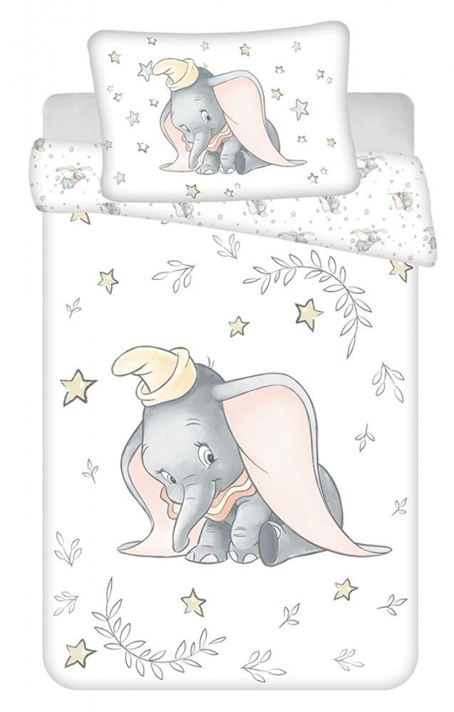 Pościel bawełniana 100x135 Słonik Dumbo słoń szary słodki do łóżeczka ...