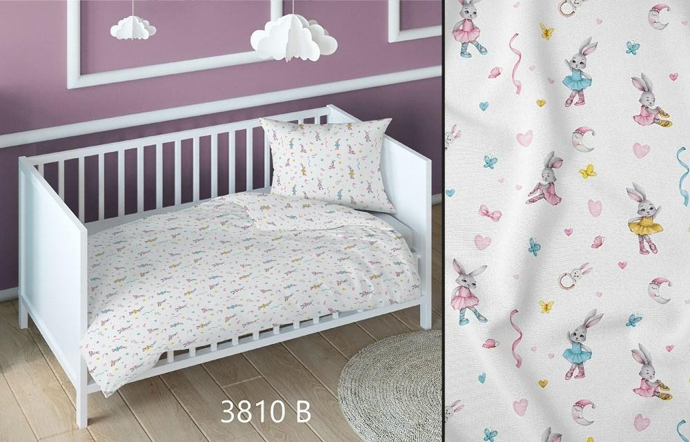 Pościel bawełniana 140x200 królik balet biała kolorowa dziecięca ...