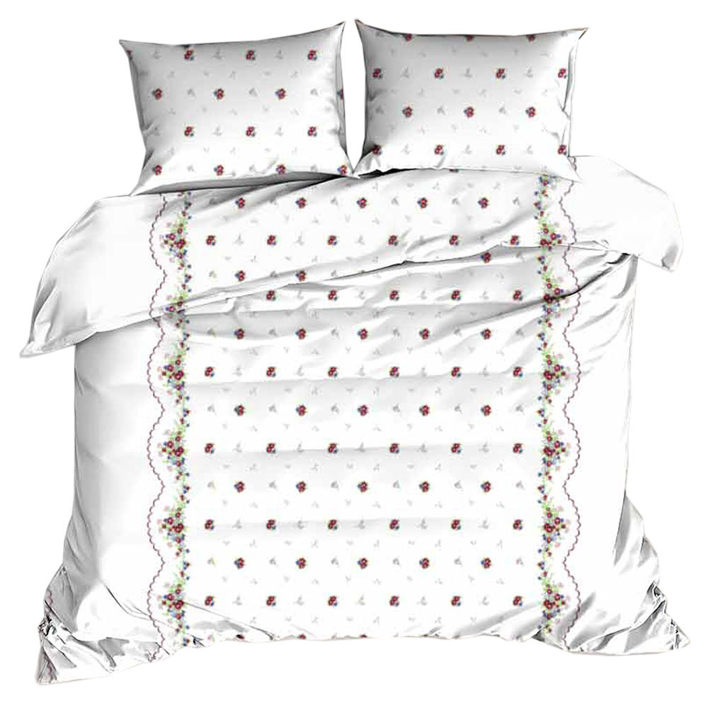 Pościel bawełniana 160x200 POLSKA KORA 100% BAWEŁNA bukiet kwiatów tło biel - Inna marka | Sklep ...