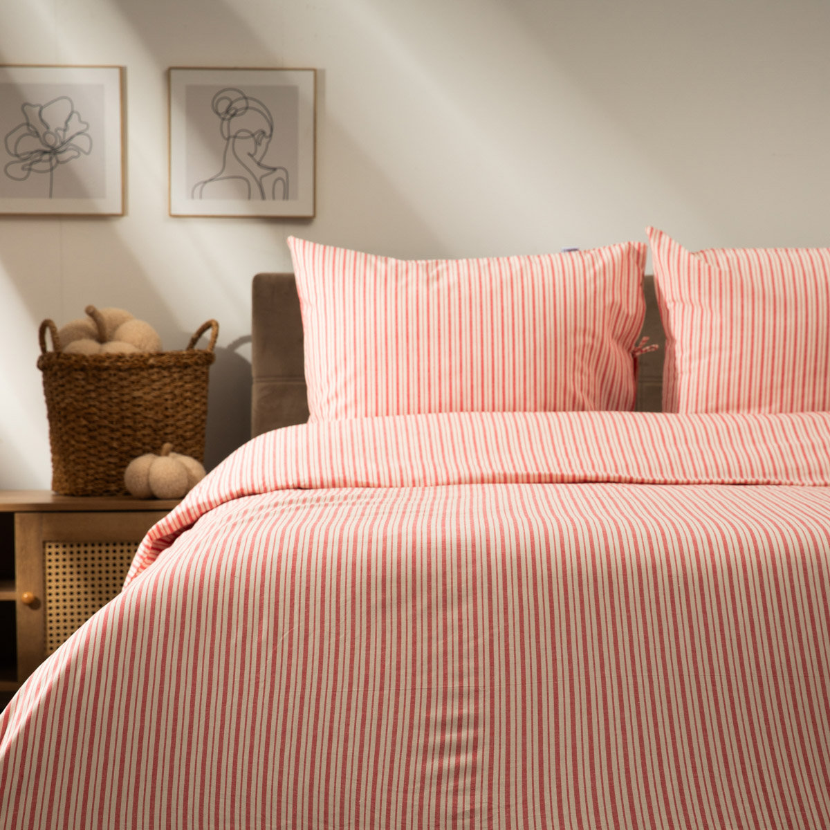 Pościel CHERISH bawełniana z barwionych nitek w pasy 140x200 + 1*50x60 ...