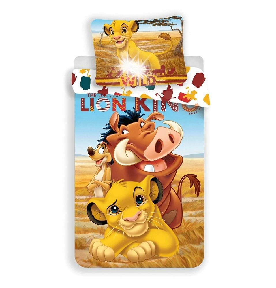 Pościel dziecięca Król Lew 140x200 komplet Simba Timon Pumba BAWEŁNA ...