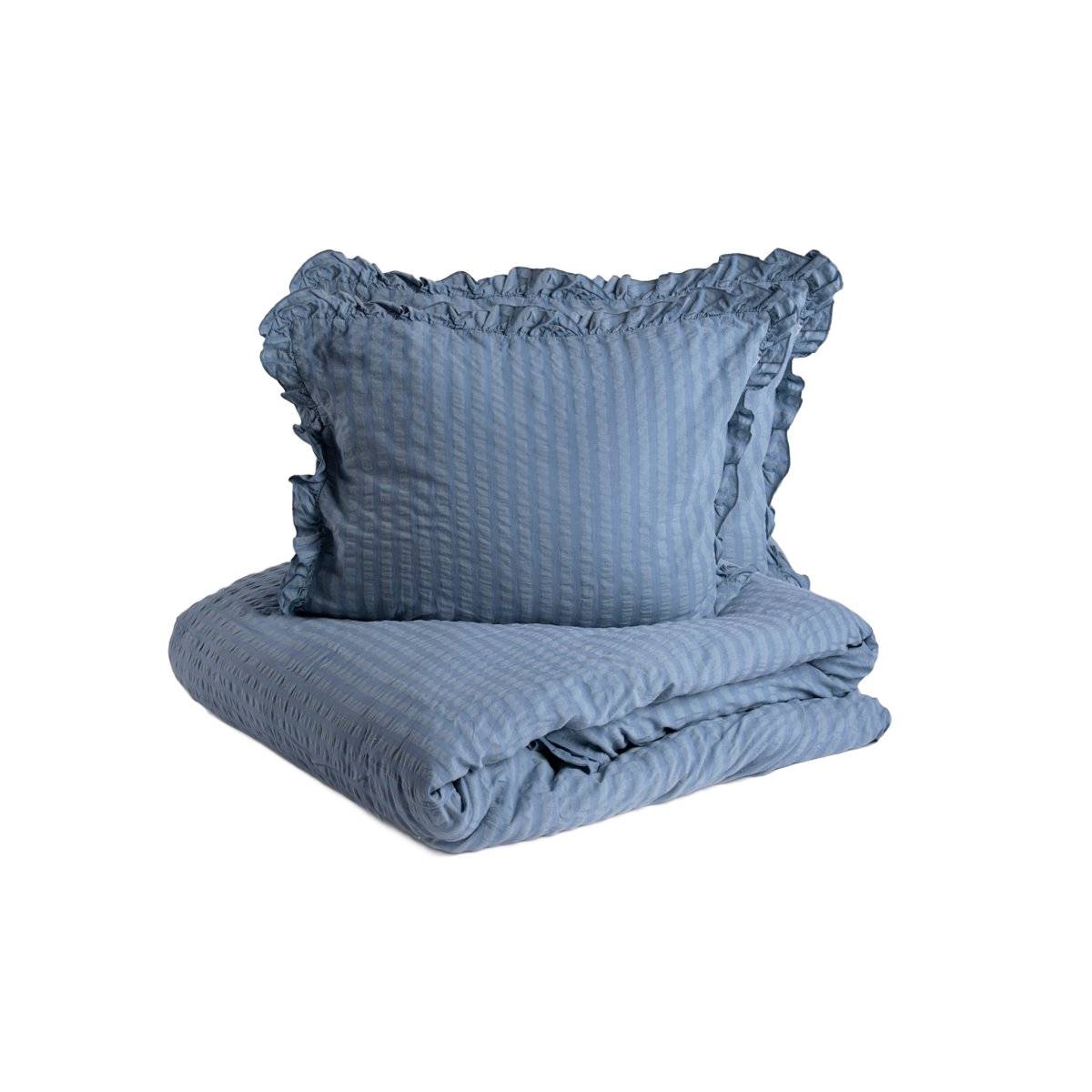 Pościel ROSHEEN bawełniana z wiskozą niebieska 160x200 + 2*50x60 cm ...