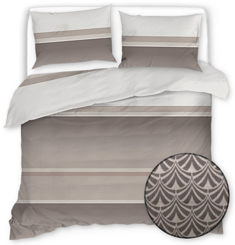 Pościel Satynowa 160X200 Beżowa W Pasy 20527 - eStilex | Sklep EMPIK.COM