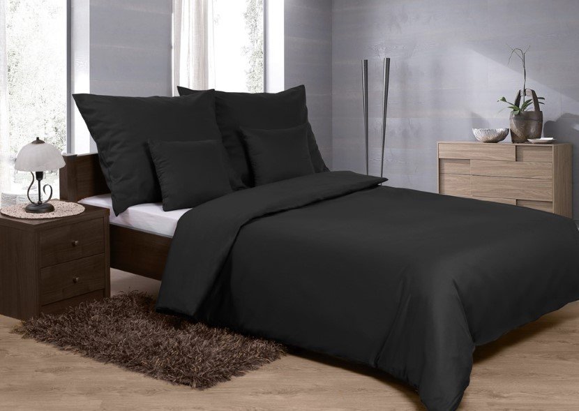Pościel satynowa 220x200 Gold czarna jednobarwna z jaśkami jednobarwna Matex - Matex | Sklep ...