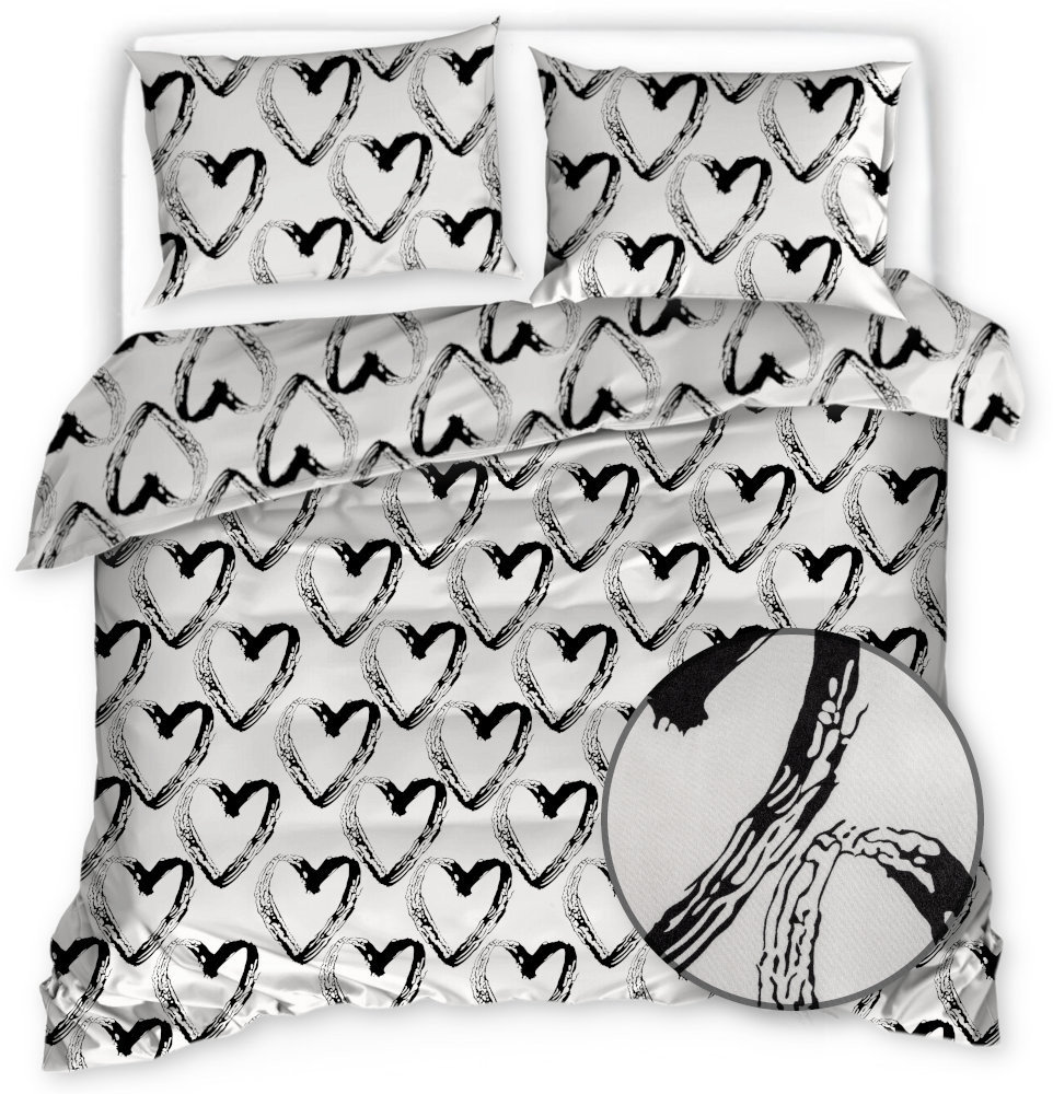 Pościel Z Mikrofibry 160X200 Biała W Serca 21002 - eStilex | Sklep ...