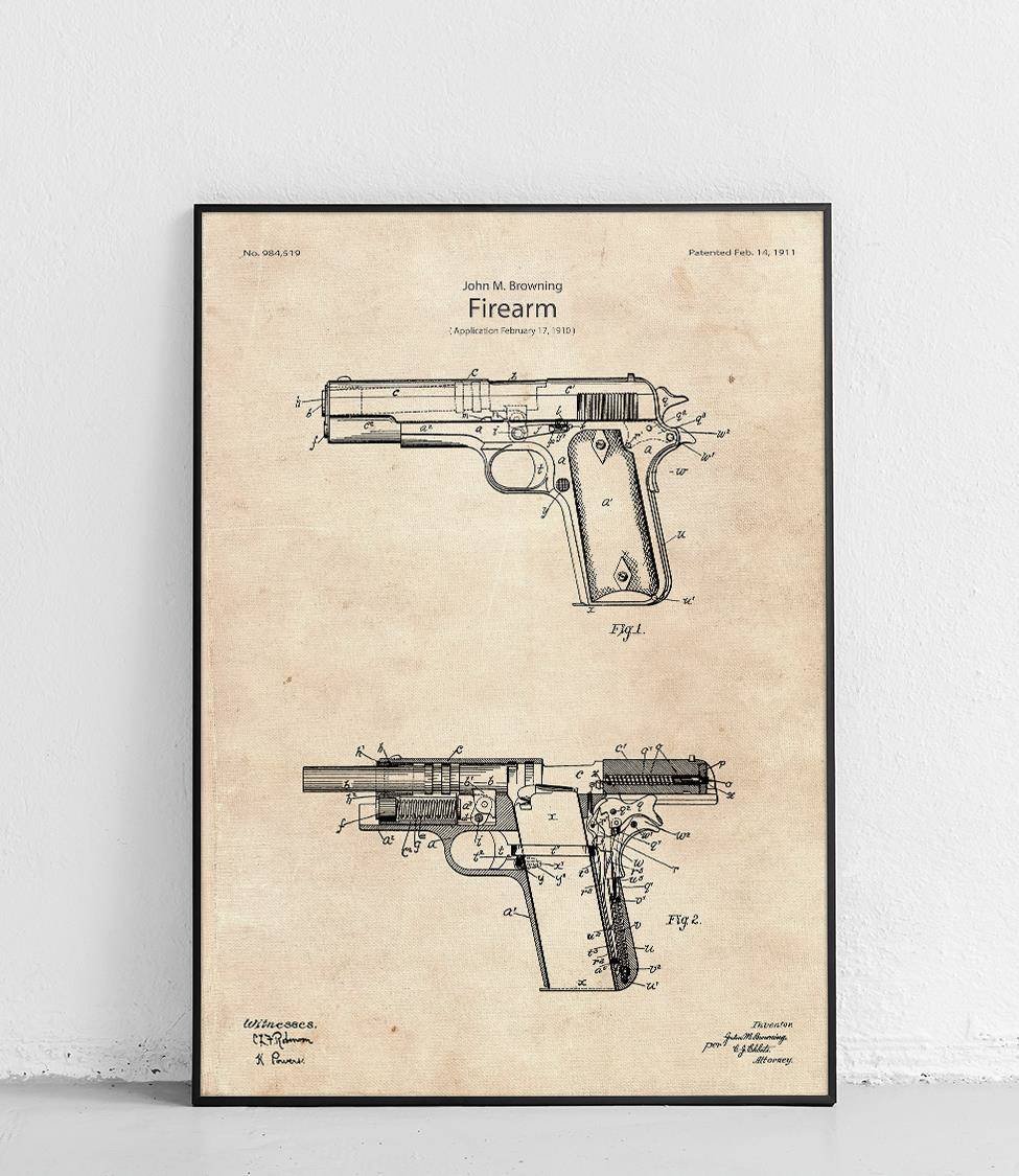 Poster Polytechnic, Pistolet Colt 1911 - plakat - Poster Polytechnic ...