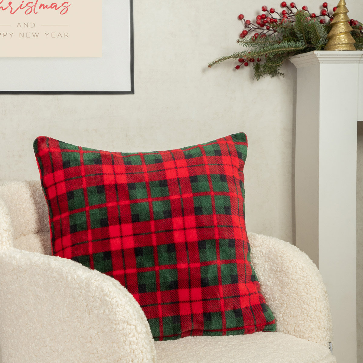 Poszewka dekoracyjna XMAS TARTAN w kratę HOMLA - Homla | Sklep EMPIK.COM