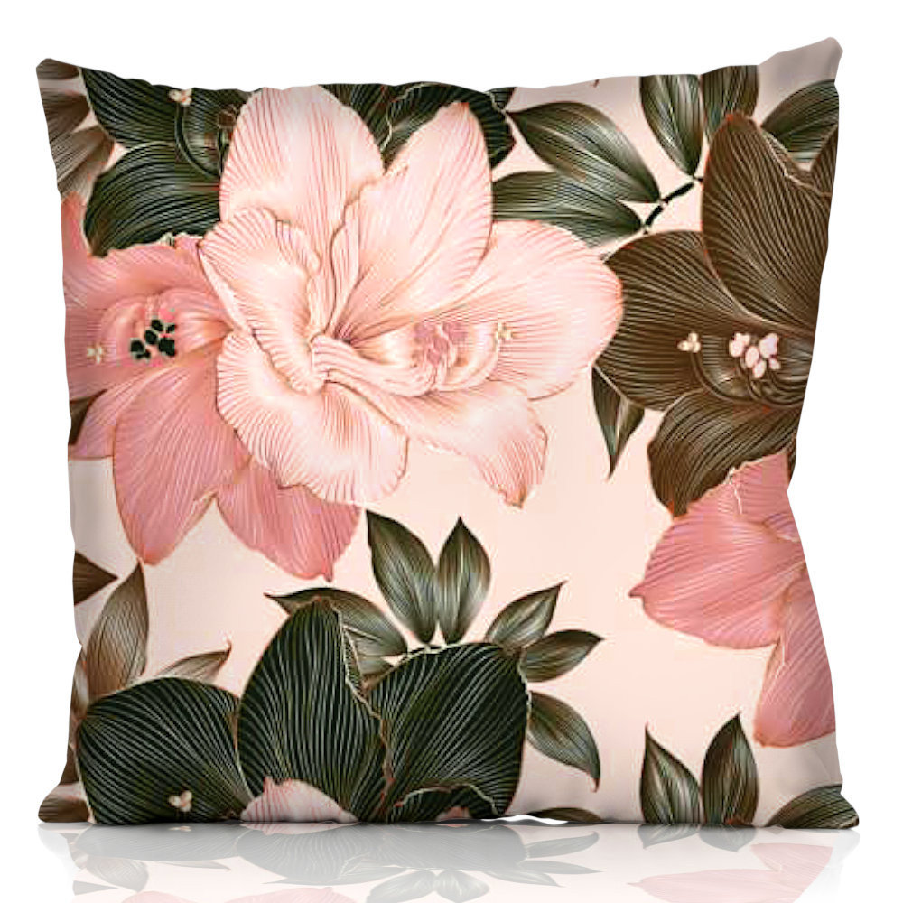 Poszewka Welurowa 45X45 Różowy Kwiat 21140 - eStilex | Sklep EMPIK.COM