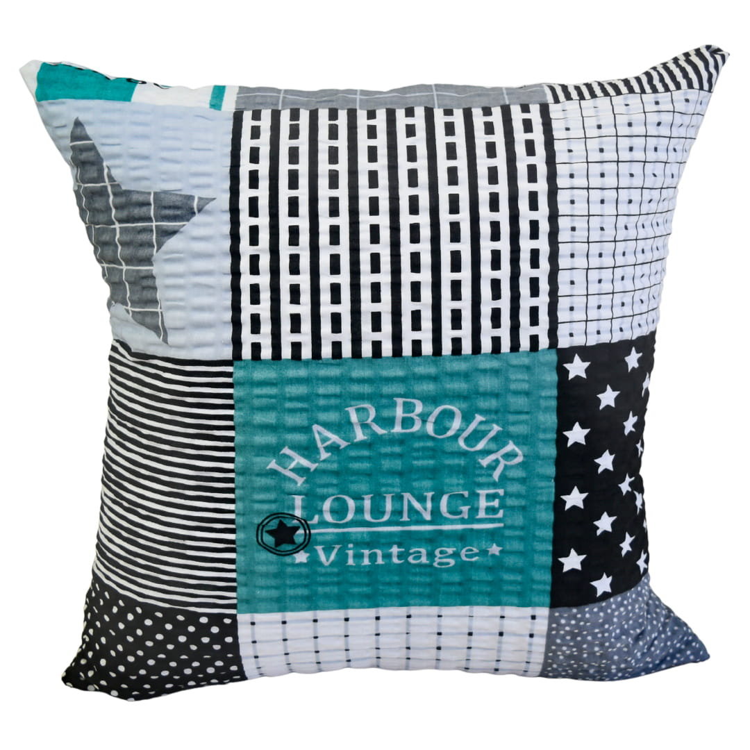 Poszewka z Kory 40x40 JAŚ Patchwork Zielony z Gwiazdą Producent 100% Bawełna - Głęboki sen ...