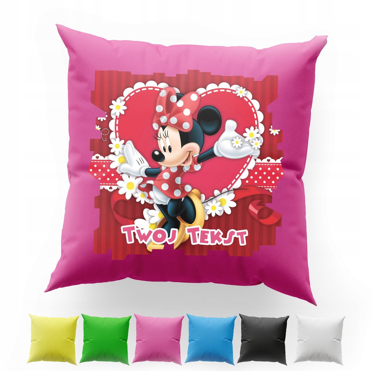 POSZEWKA Z NADRUKIEM BAWEŁNIANA 40x40CM - MYSZKA MINNIE MINI BAJKA ...