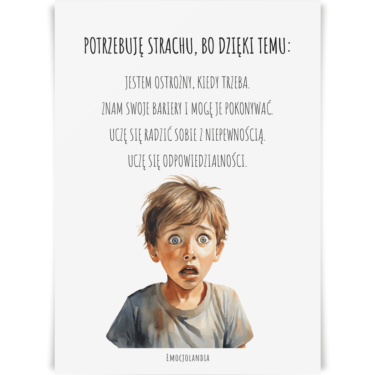 Potrzebuję tych emocji "Strach" Plakat 30x40 cm - Inna marka | Sklep ...
