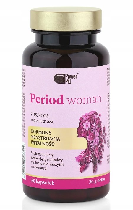 Power Pill Period Woman 60 kaps. PCOS endometrioza PMS menstruacja ...
