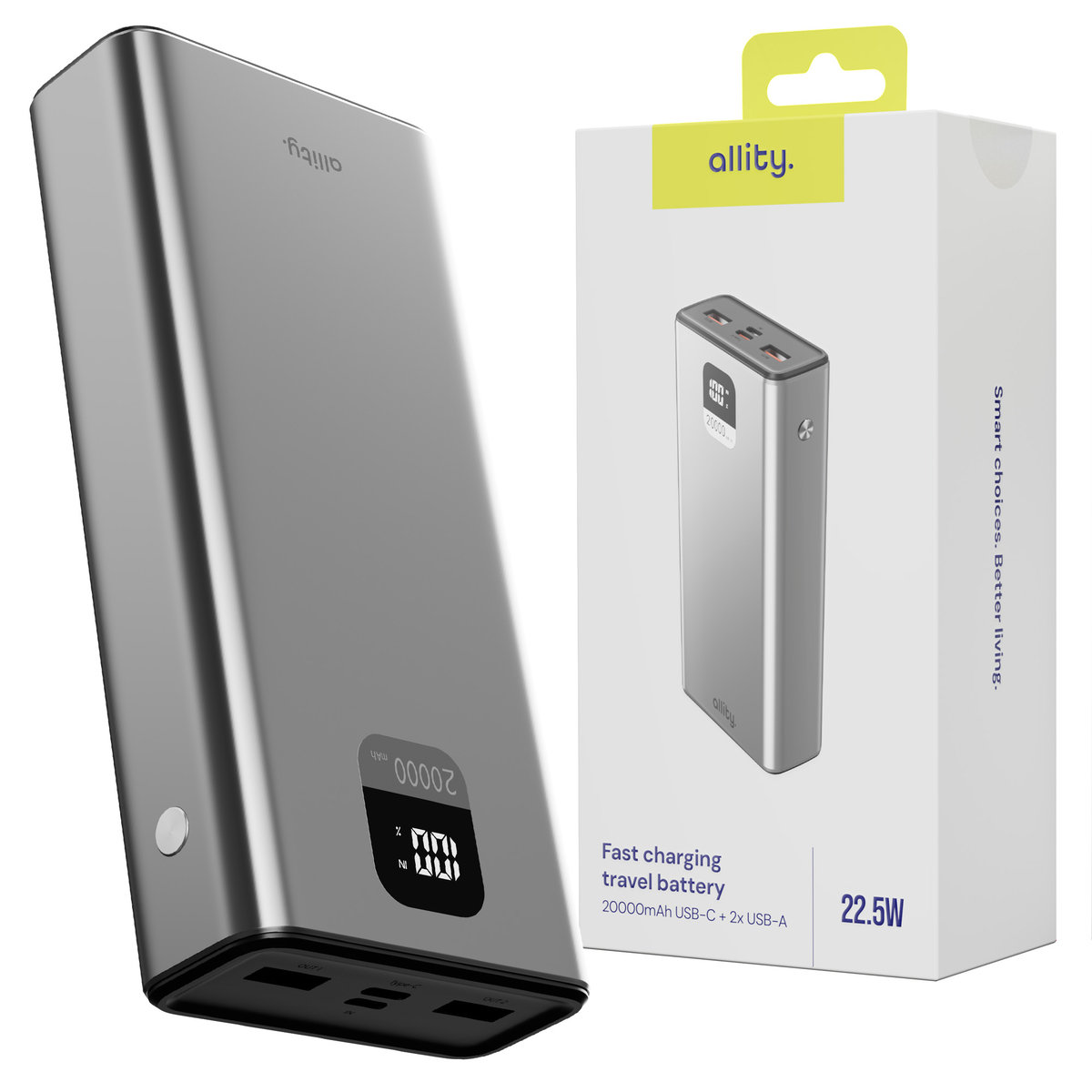Powerbank Allity Apb-100 Pd Qc 22,5W 20000 Mah Szary - Allity | Sklep ...
