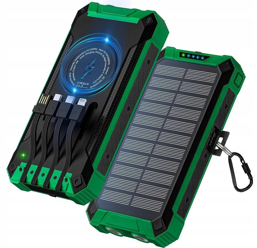 POWERBANK ŁADOWARKA SOLAR 30000mAh ŁADOWARKA INDUKCJA LATARKA LED 6x USB - Inna marka | Sklep ...