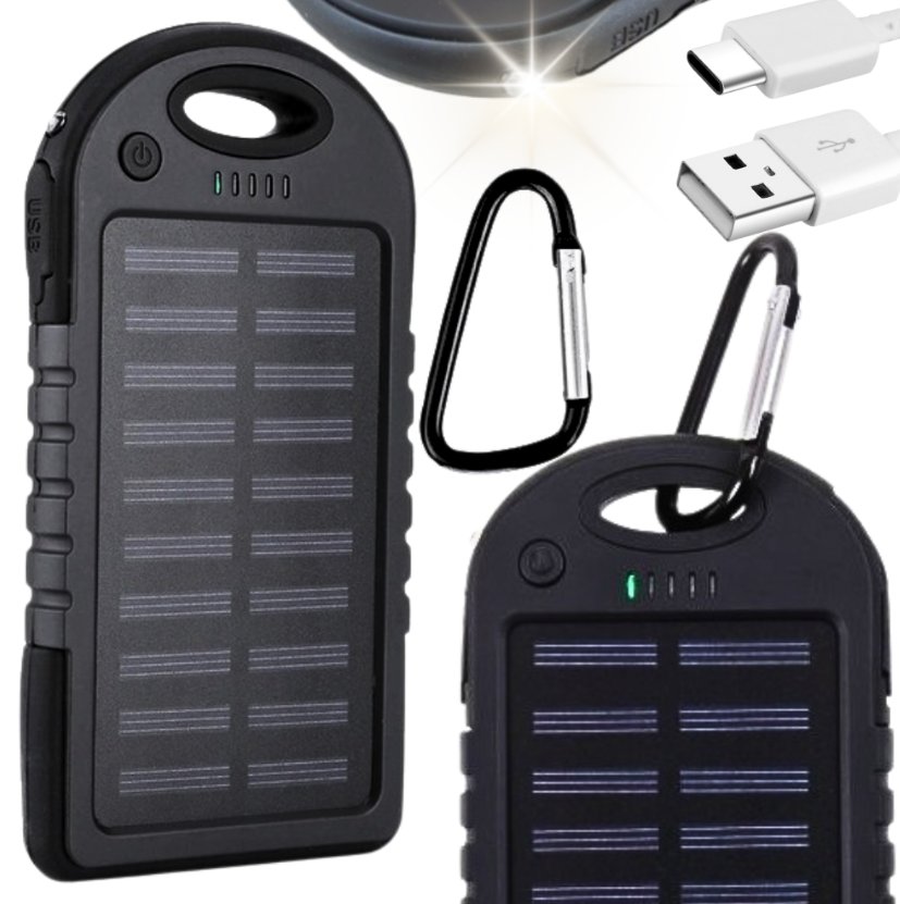 Powerbank Solarny Ładowarka Solarna 4000mAh Latarka Power Bank Pojemny ...