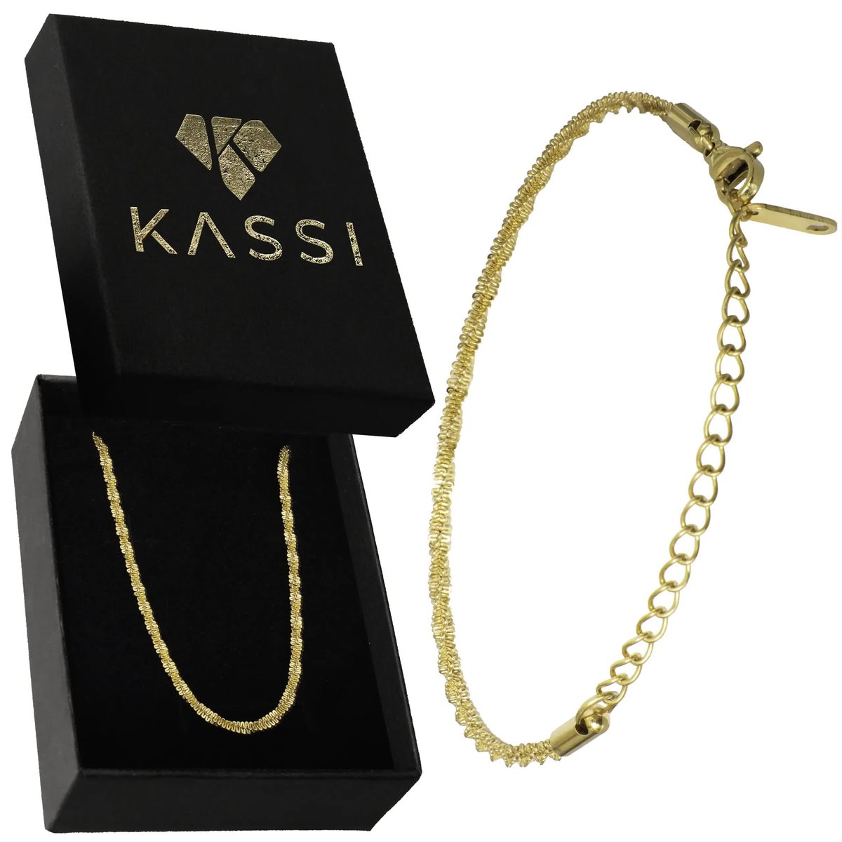 Pozłacana Bransoletka Damska ze Stali Szlachetnej Splot Tkany Elegancka Prezent - Kassi | Moda ...