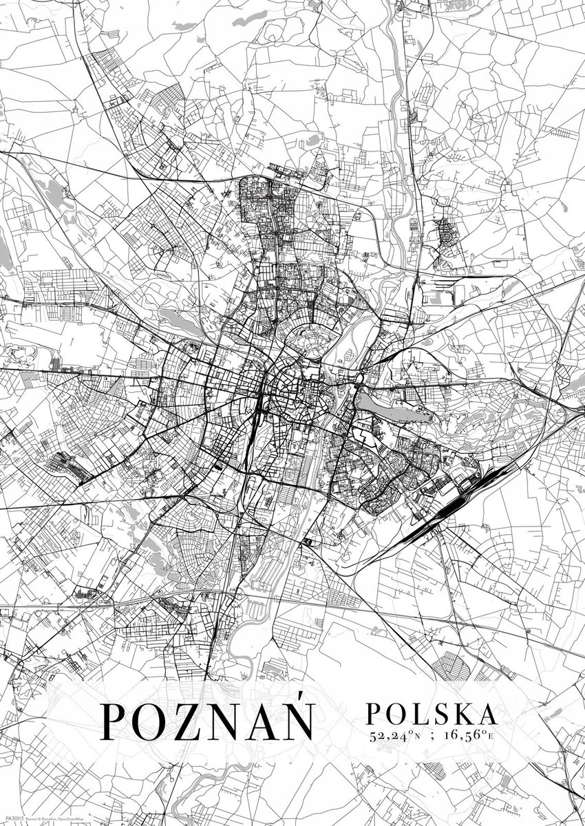 Poznań Mapa Miasta - plakat A3 29,7x42 cm - inna (Inny) | Sklep EMPIK.COM