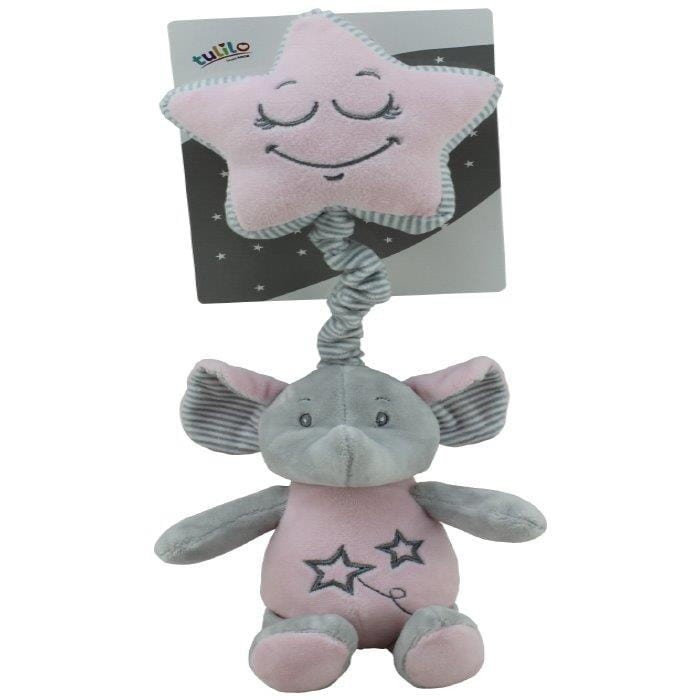 Pozytywka z gwiazdką Słoń różowy 35 cm - Tulilo | Sklep EMPIK.COM