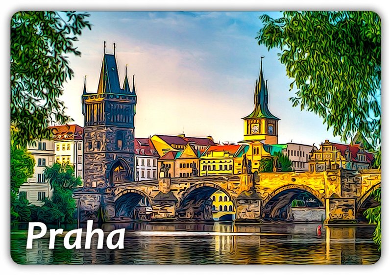 PRAGA - Most Karola - Wełtawa - Praski Most - Czechy - Magnes na ...