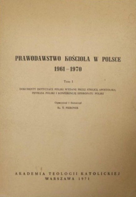 Prawodawstwo Kościoła w Polsce 1961 - 1970 - W opisie | Książka w Empik