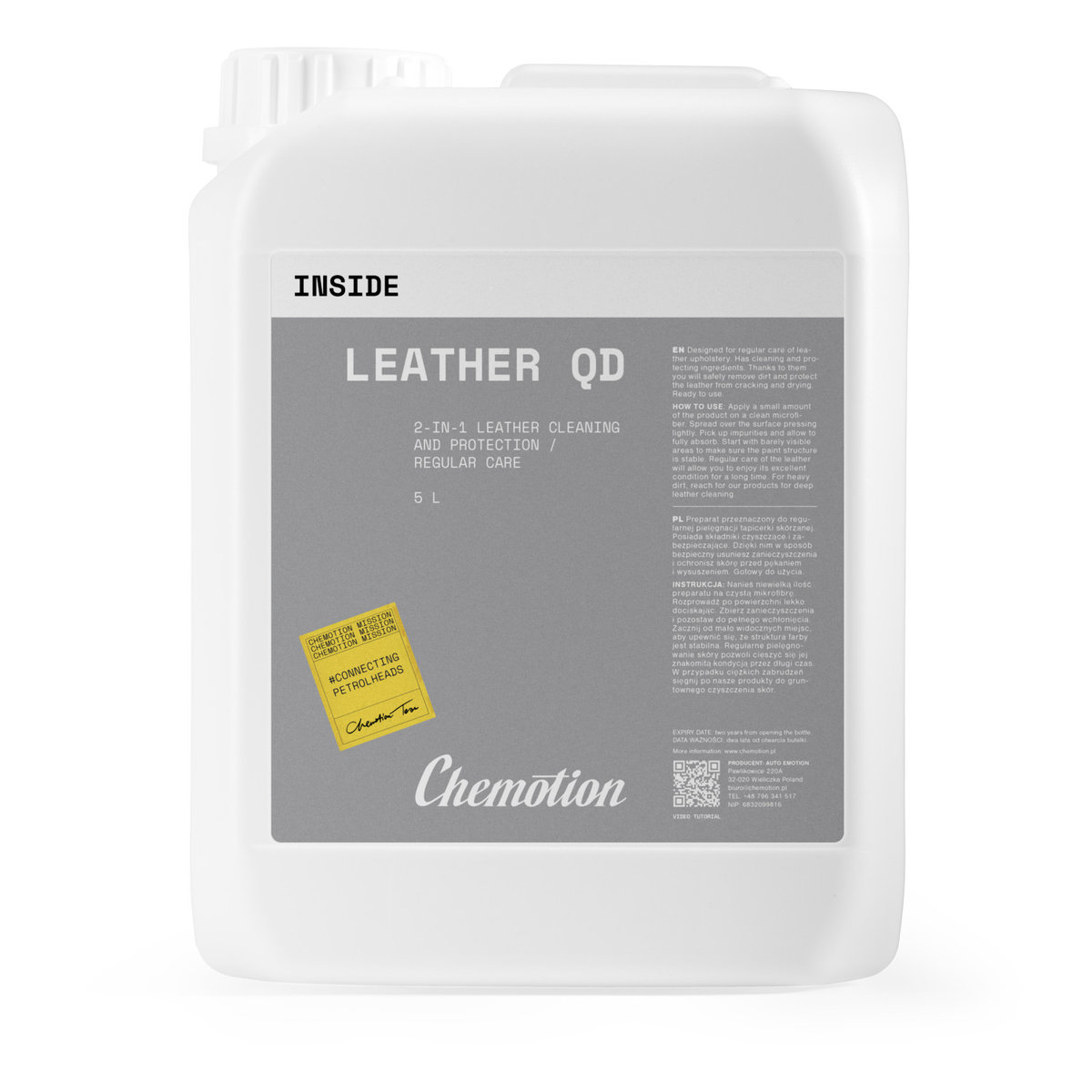 Preparat 2w1 do konserwacji tapicerki skórzanej Chemotion Leather QD 5L-5000 ml - Chemotion ...