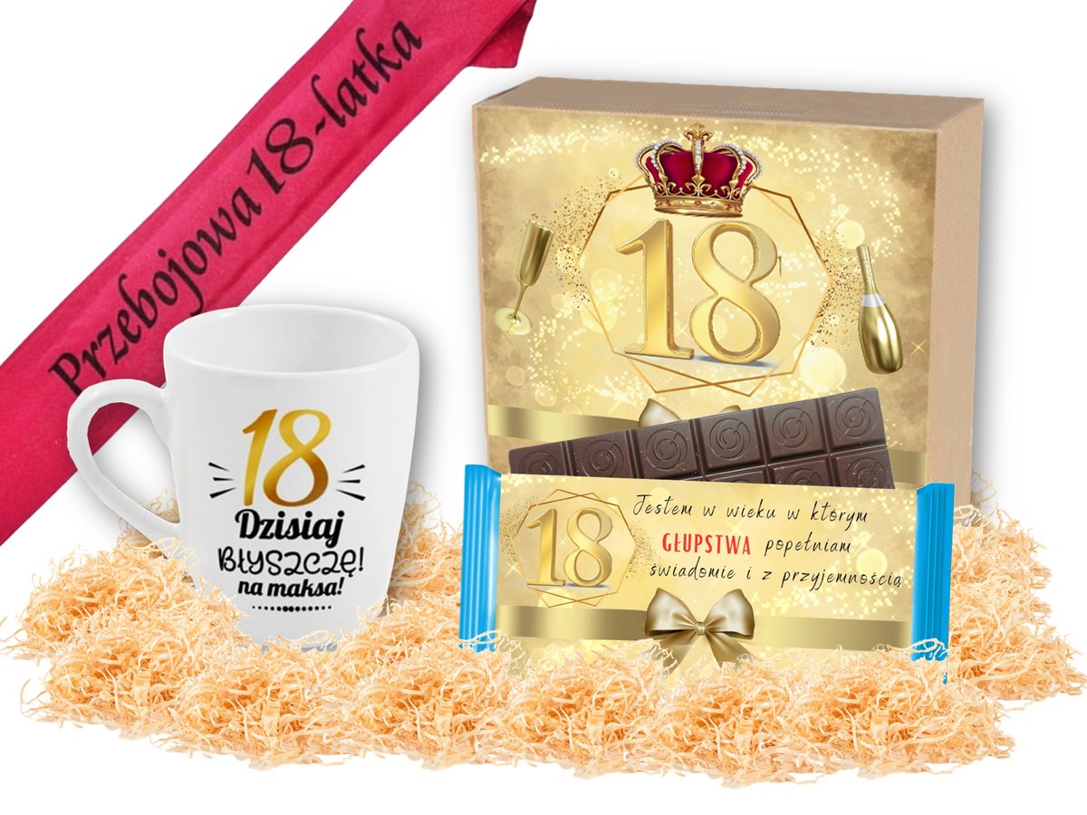 Prezent na 18 Urodziny dla Dziewczyny Pudełko Prezentowe Szarfa Kubek - ANGEL DEVIL | Sklep ...