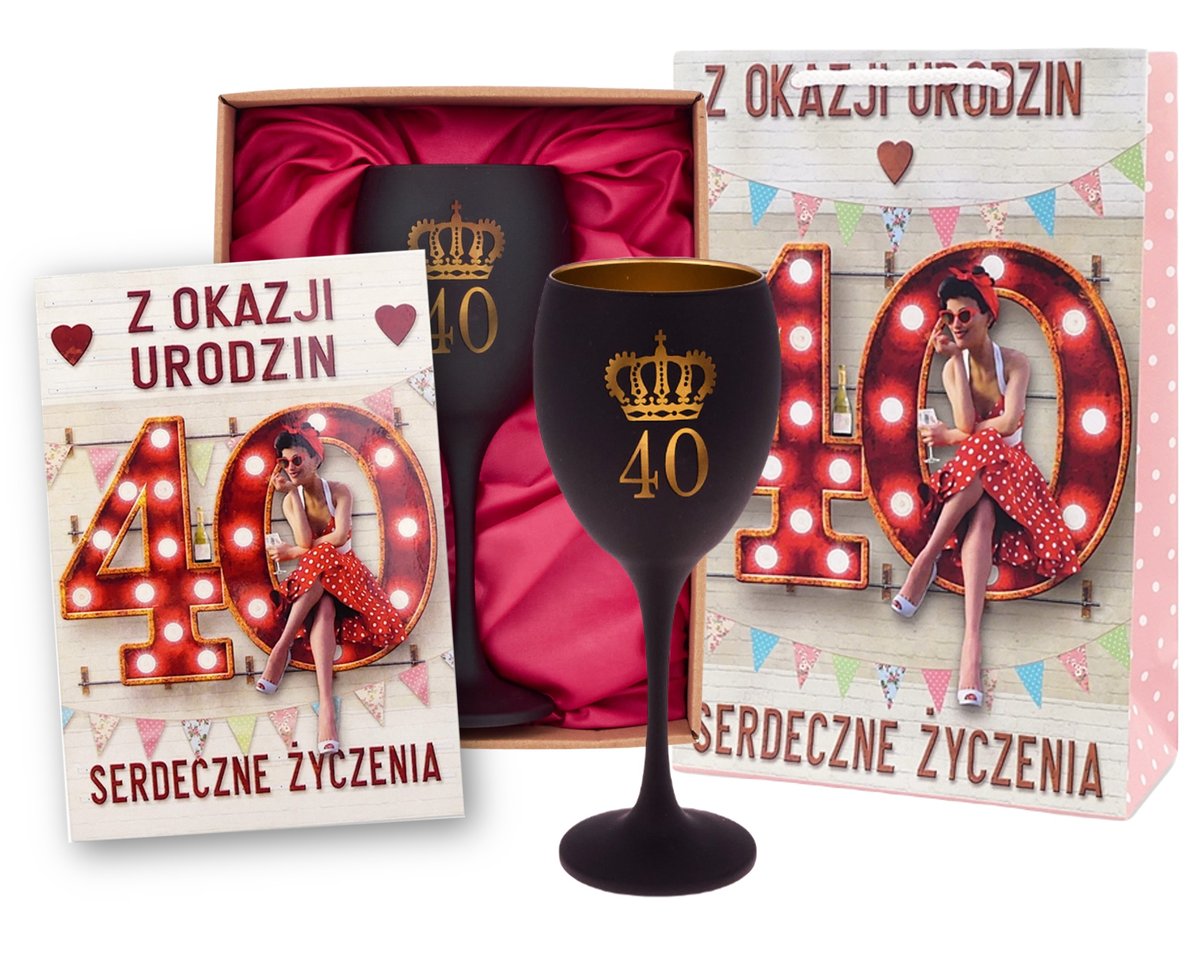 Prezent na 40 Urodziny dla Kobiety Przyjaciółki Pamiątka Zestaw - Inna marka | Sklep EMPIK.COM