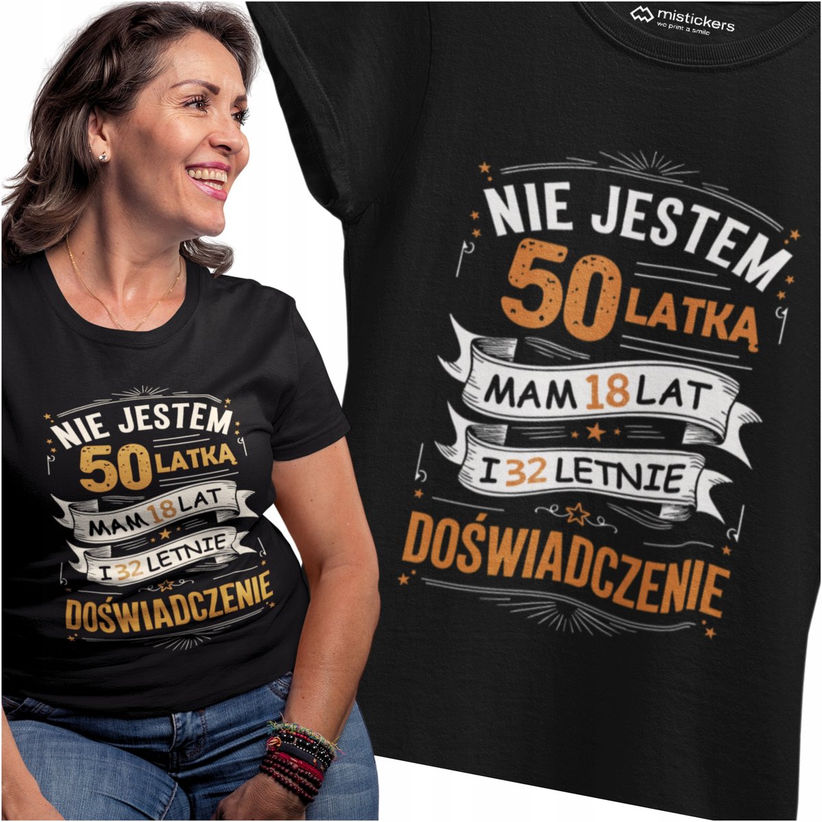 Prezent Na 50 Urodziny Dla Kobiety Koszulka - Mistickers | Moda Sklep EMPIK.COM