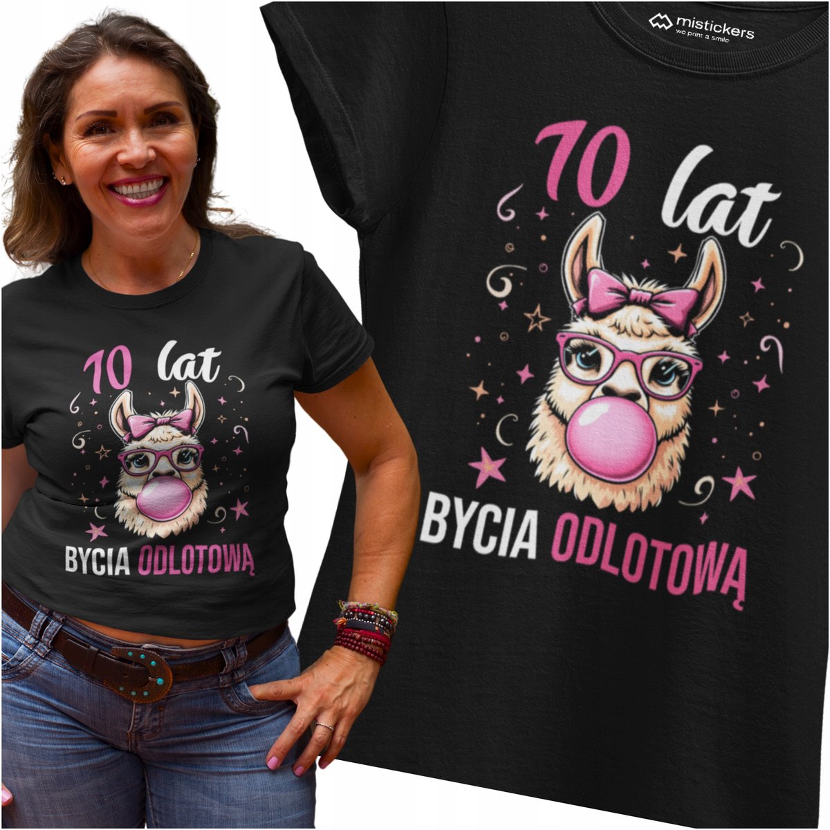 Prezent Na 70 Urodziny Dla Kobiety Koszulka - Mistickers | Moda Sklep EMPIK.COM