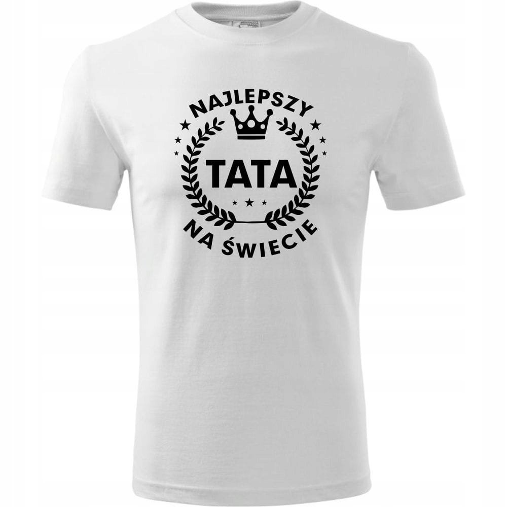 Prezent na Dzień Ojca dla Taty Koszulka Męska Najlepszy tata na świecie biały S - Atram | Moda ...